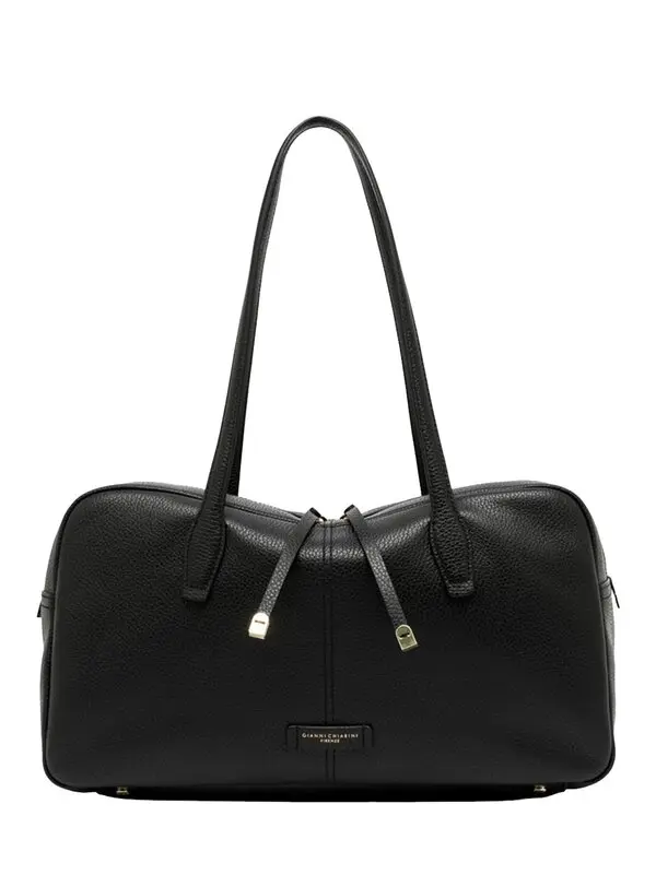 GIANNI CHIARINI Aryna Hammered Leather Shoulder Bag - Black
