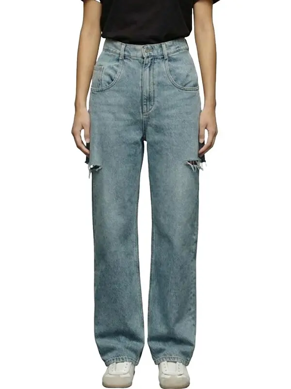 MAISON MARGIELA Straight Leg Jeans With Knee Slits - Denim