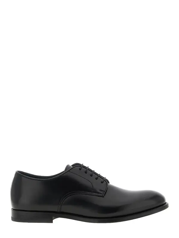 DOUCAL'S Brushed Leather Derby Shoes - Black