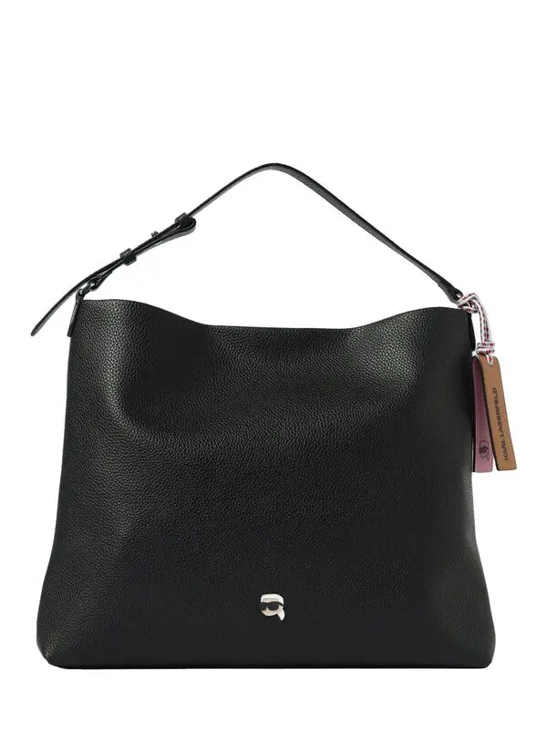 Karl Lagerfeld Leather Shoulder Bag - Black