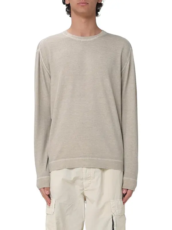 C.P. COMPANY Crew Neck Long Sleeve Cotton Sweater - Beige