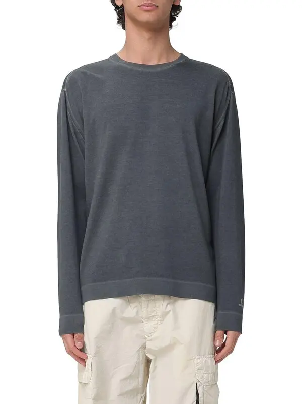 C.P. COMPANY Crew Neck Long Sleeve Cotton Sweater - Grey