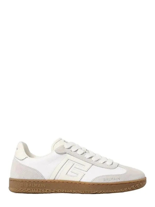 Balmain Leather And Suede Trainers - White