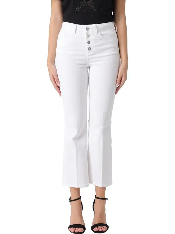 Liu Jo Button Detailed Cropped Jeans - White