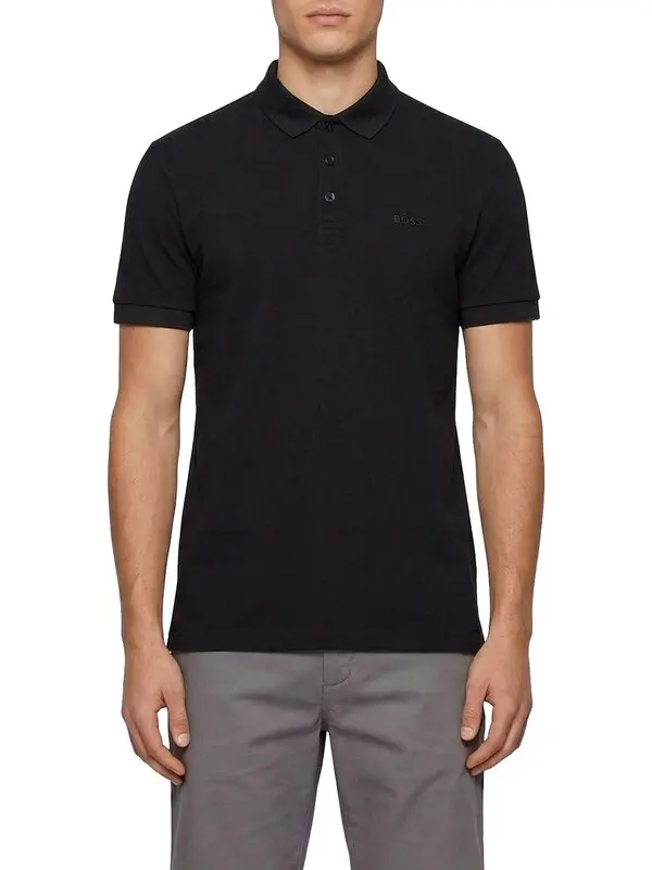 BOSS Basic Cotton Polo Shirt - Black