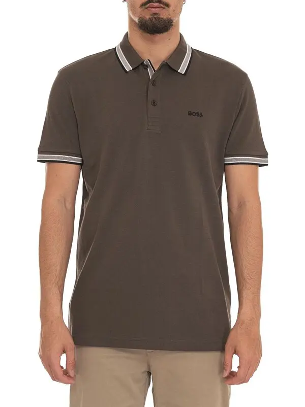 BOSS Basic Cotton Polo Shirt - Brown