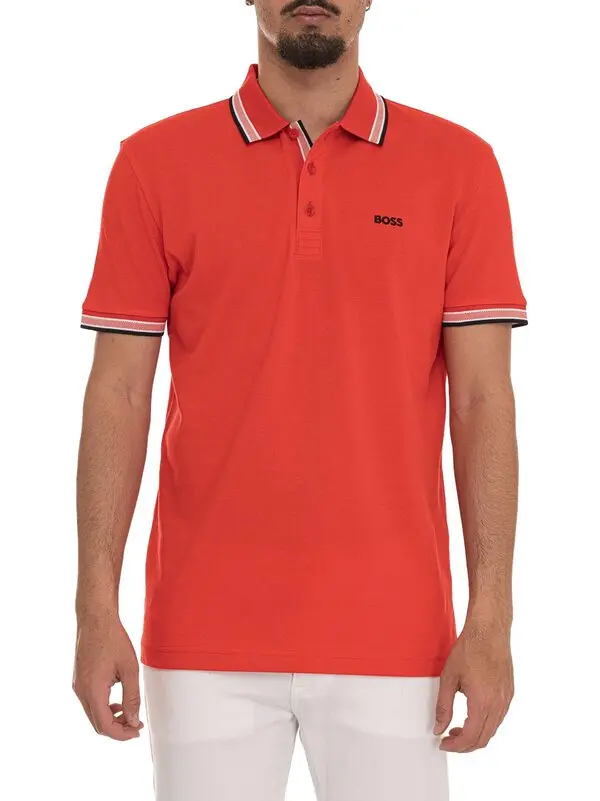 BOSS Basic Cotton Polo Shirt - Red