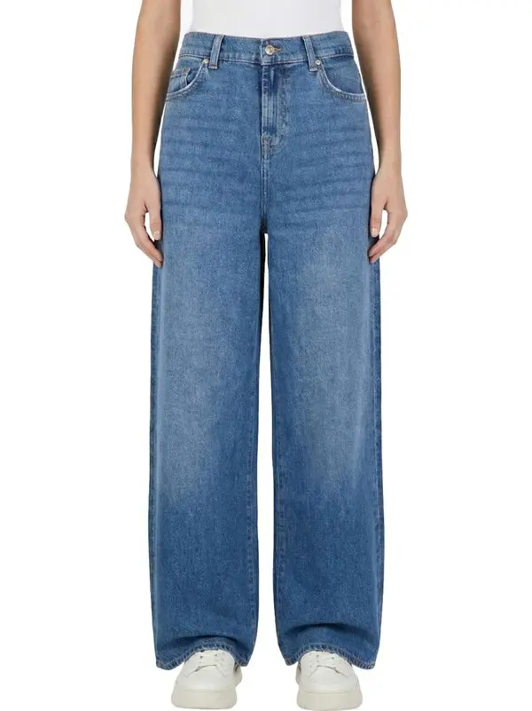 7 For All Mankind Wide Leg Jeans - Blue