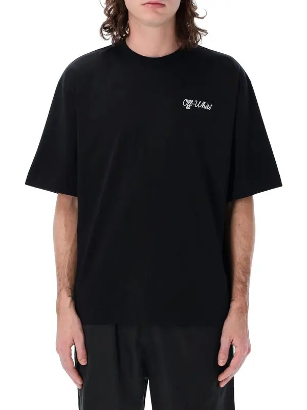 Off-White Crew-neck T-shirt In Cotton With Logo - Black