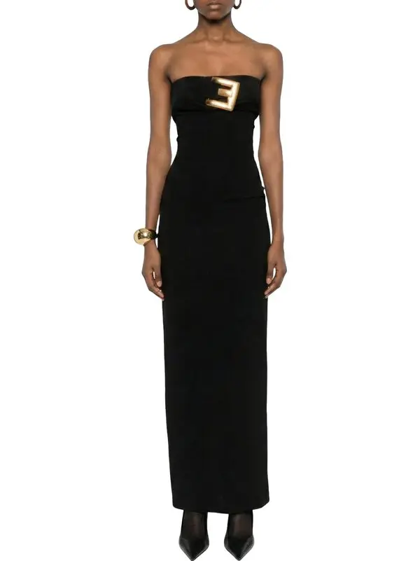 Balmain Strapless Gown With Embellishment - Black
