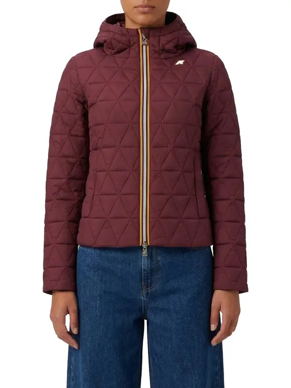 K-WAY Lil Diamond Quilted Warm Down Jacket In Padded Nylon - Violet
