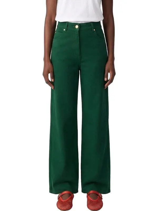 Max Mara Cotton And Linen Trousers - Green