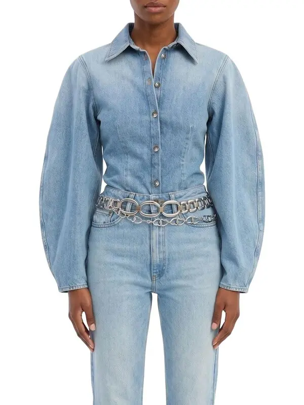 ROTATE BY BIRGER CHRISTENSEN Organic Cotton Shirt - Denim