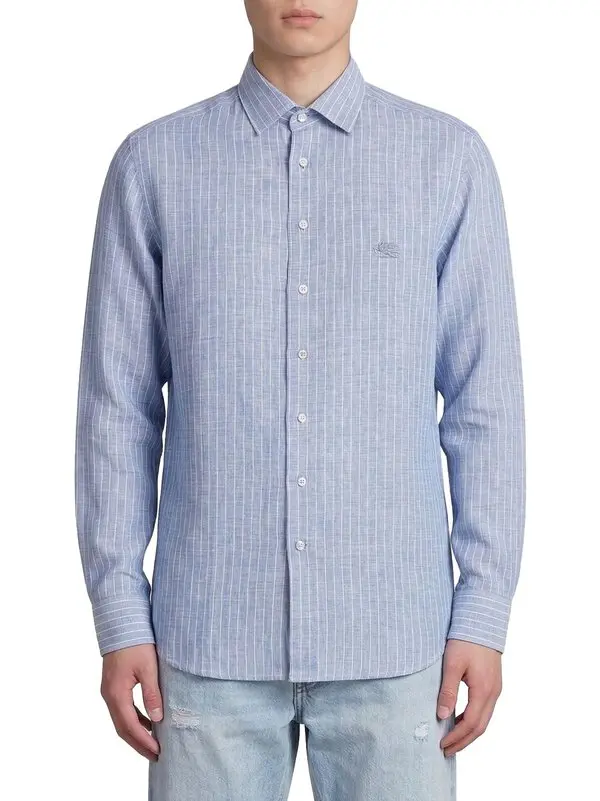 Etro Striped Linen Shirt - Blue