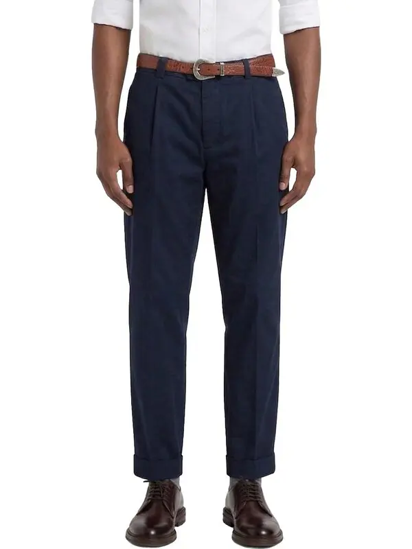 Brunello Cucinelli Stretch Cotton Chino Pants - Blue