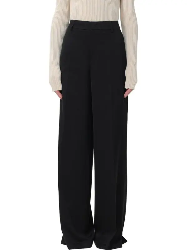 PT TORINO Tailored Wide Leg Trousers - Black