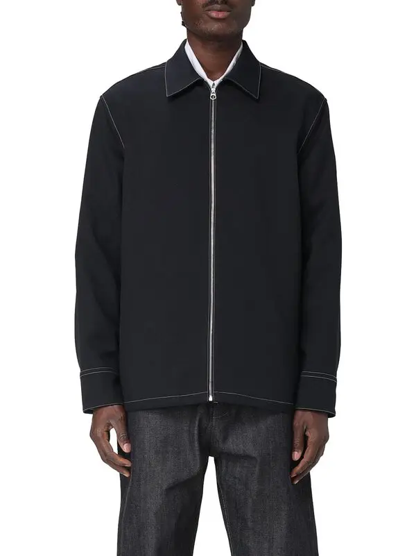 JIL SANDER Zip Up Jacket With Contrast Stitching - Blue