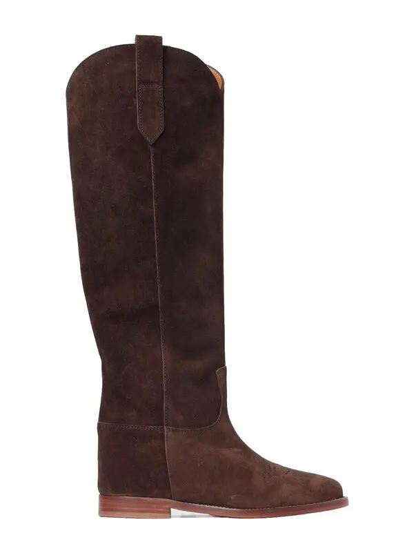 VIA ROMA 15 Suede Calfskin Knee-high Boots - Brown