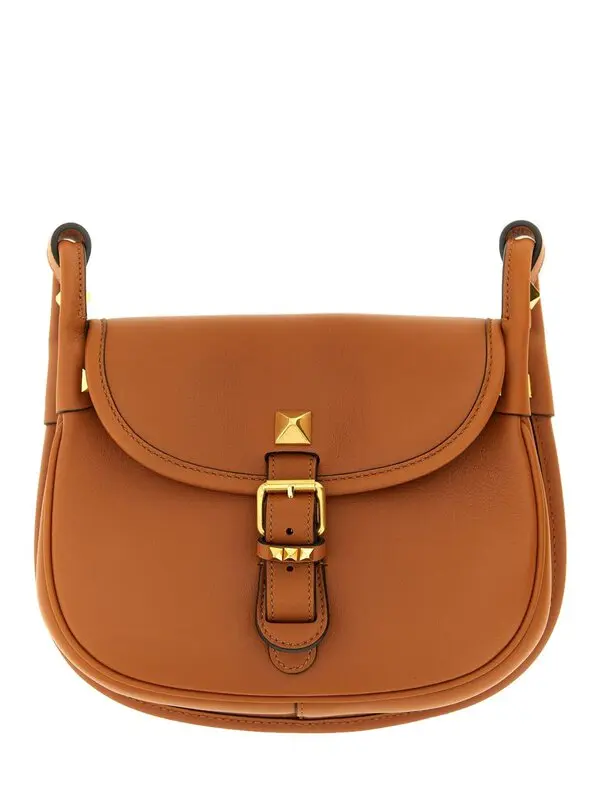 Valentino Garavani Flaneuse Rockstud Leather Bag - Brown