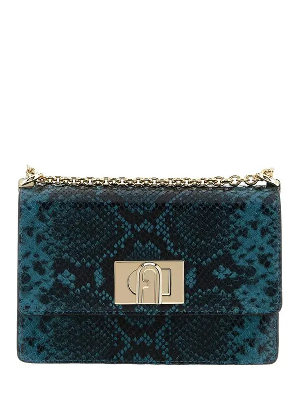 Furla 1927 Printed Goatskin Shoulder Bag - Blue