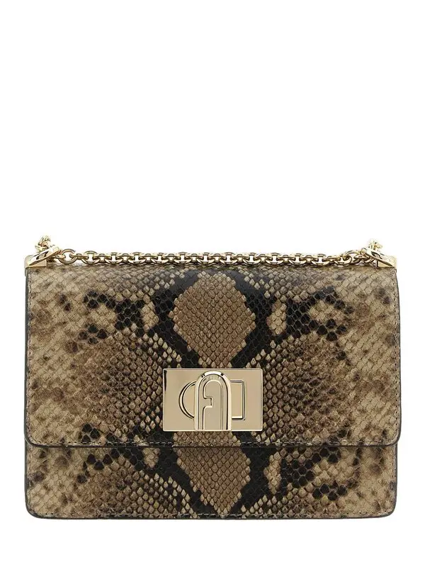 Furla 1927 Printed Goatskin Shoulder Bag - Grey