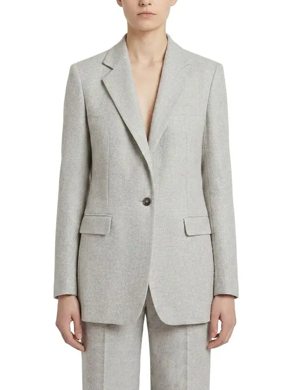 Tagliatore Single-breasted Blazer In Viscose Blend - Grey
