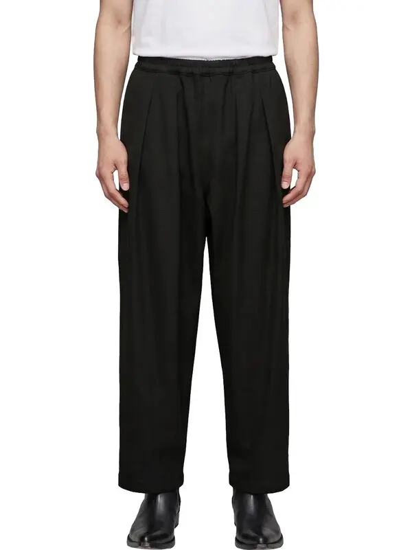MAISON MARGIELA Cotton Blend Wide Leg Trousers - Black