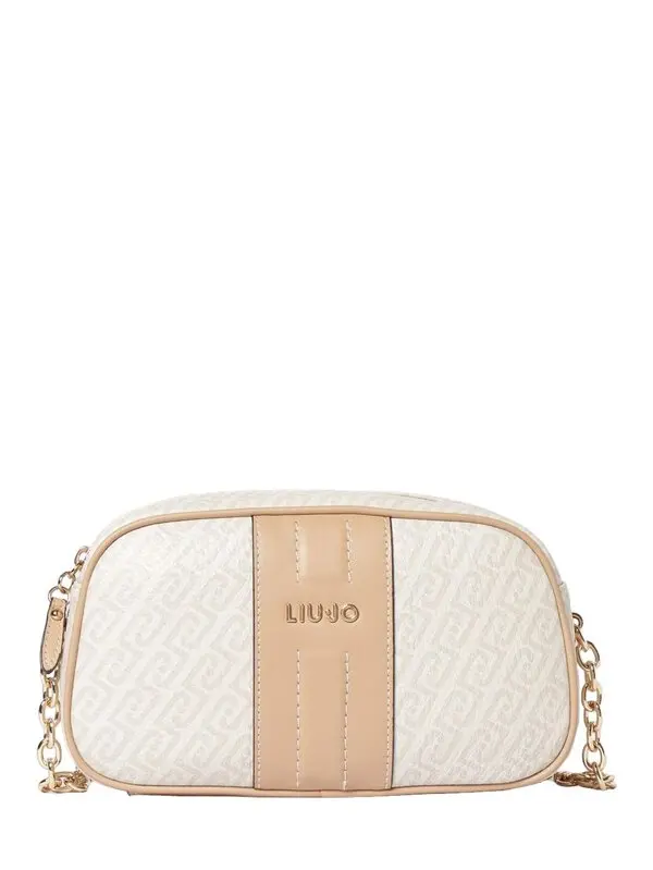 Liu Jo Grained Monogram Faux Leather Crossbody Bag - Beige