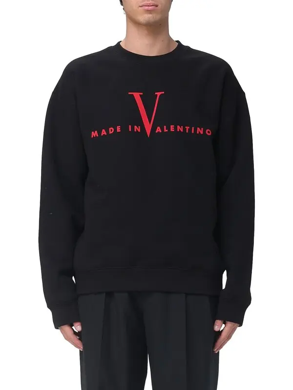 Valentino Garavani Cotton Crewneck Sweatshirt With Logo - Black