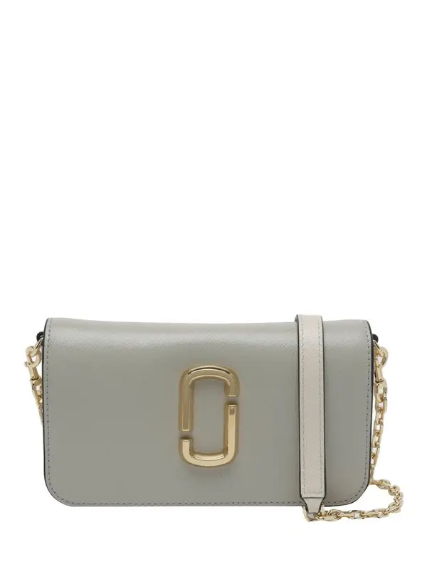 Marc Jacobs Snapshot Leather Crossbody Bag - Grey