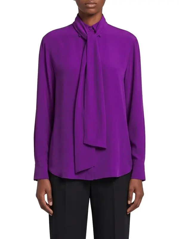 Balenciaga Pussy Bow Shirt - Violet