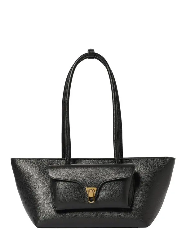 COCCINELLE Grained Leather Beat Double Bag - Black