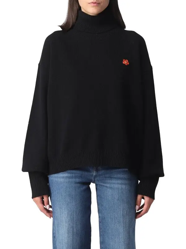 Kenzo Embroidered Turtleneck Jumper - Black