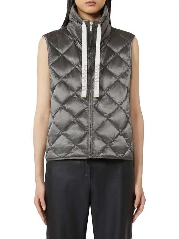 Max Mara Quilted Waistcoat With High Neck - Grey