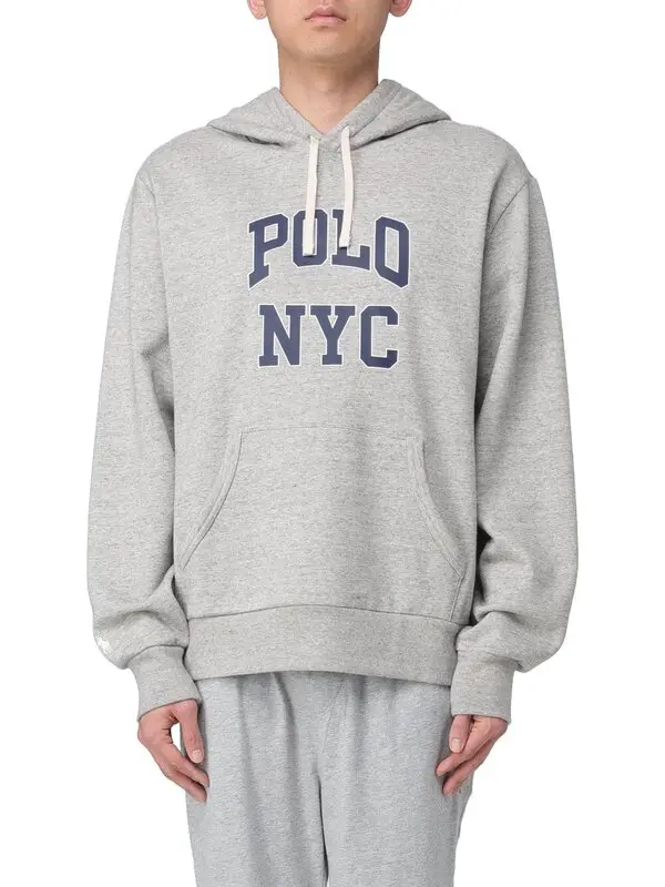 Polo Ralph Lauren Cotton Blend Hoodie With Logo - Grey