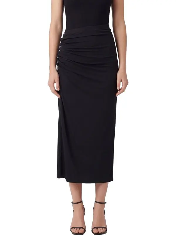 Rabanne Gathered Detail Skirt - Black