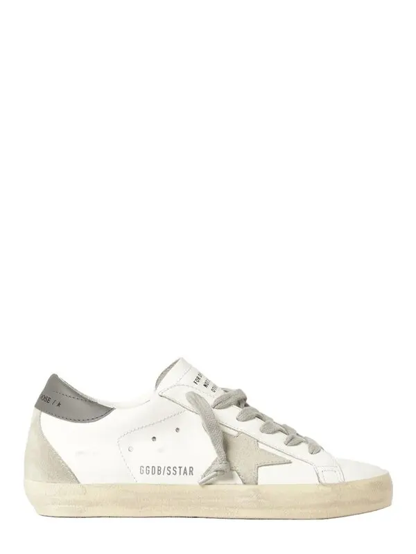 GOLDEN GOOSE Super-star Distressed Leather Low-top Trainers - Grey