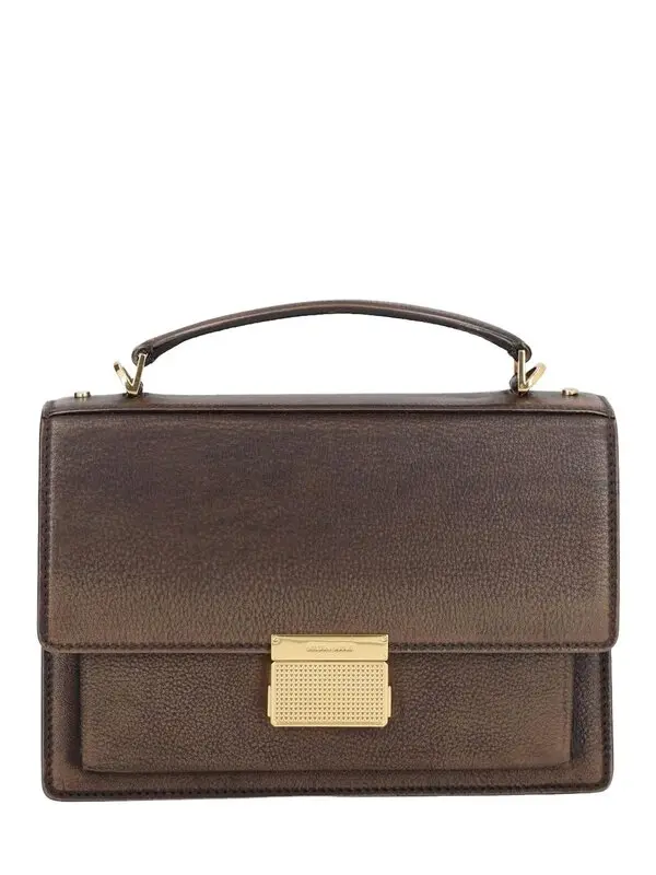 GOLDEN GOOSE Venezia Mini Bag In Aged Leather With Removable Shoulder Strap - Brown