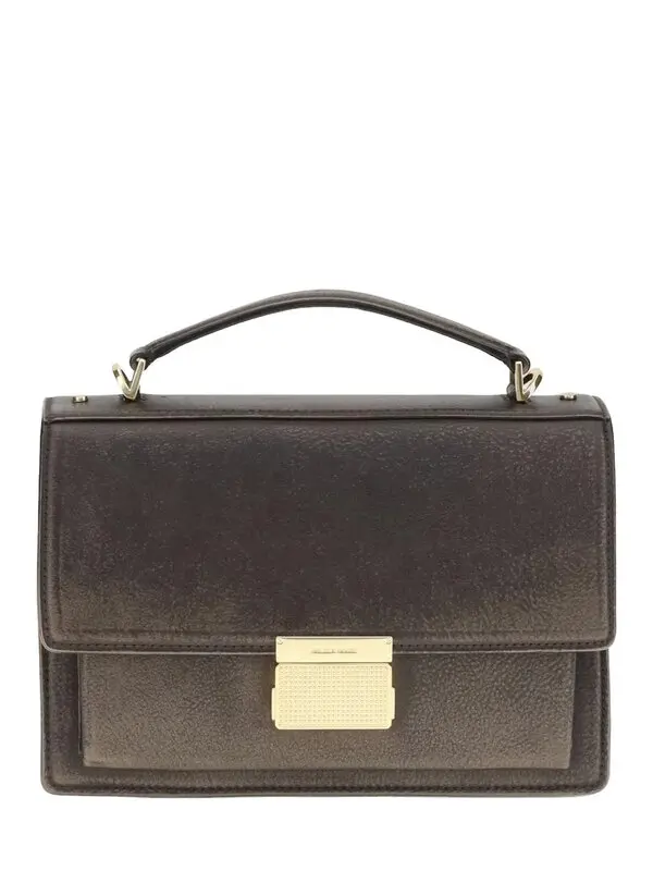 GOLDEN GOOSE Venezia Mini Bag In Aged Leather With Removable Shoulder Strap - Dark