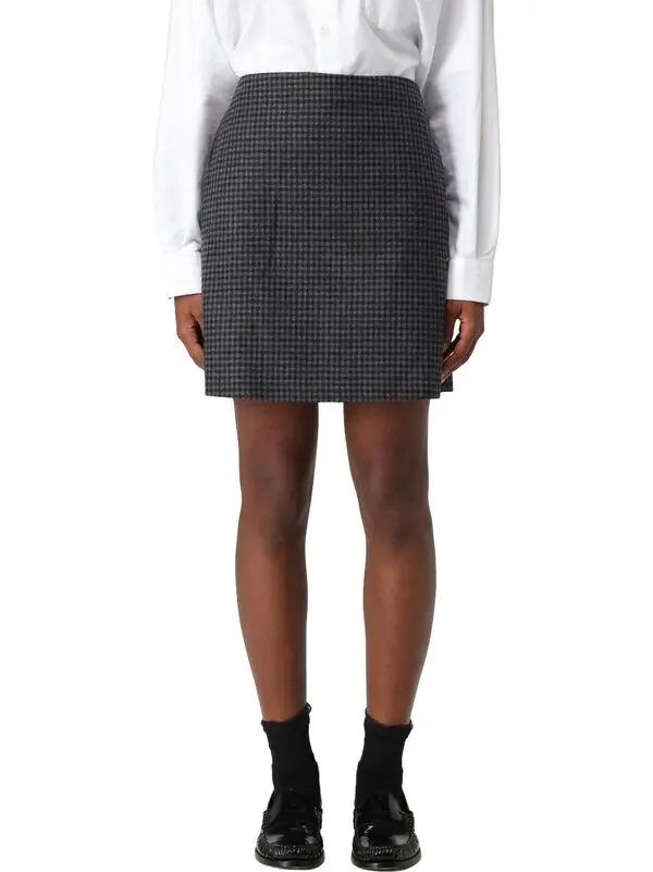 A.p.c. Checkered Mini Skirt - Grey
