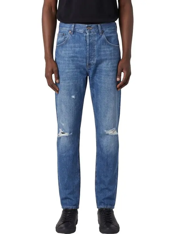 DONDUP Slim Fit Cotton Denim Jeans With Worn Effect - Blue