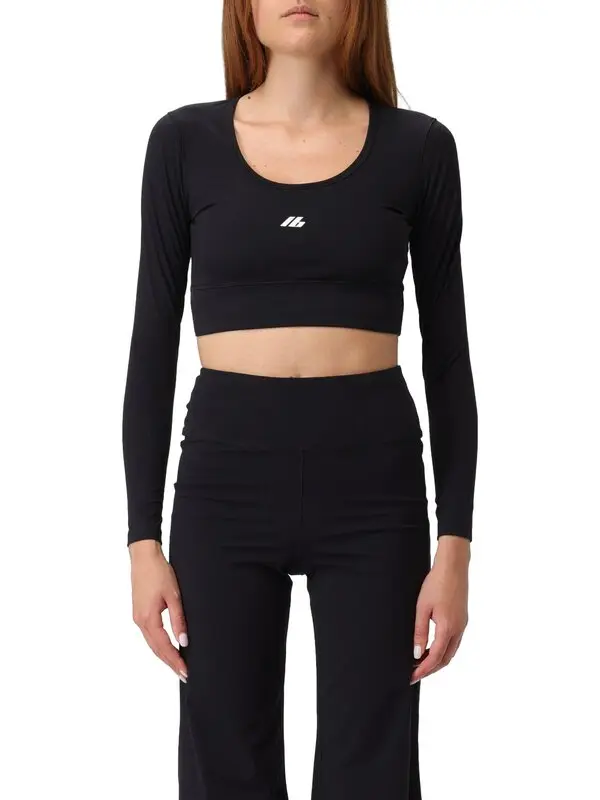 Balenciaga Long Sleeve Cropped Top - Black