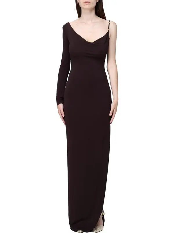 Elisabetta Franchi Jersey One-shoulder Maxi Dress - Brown