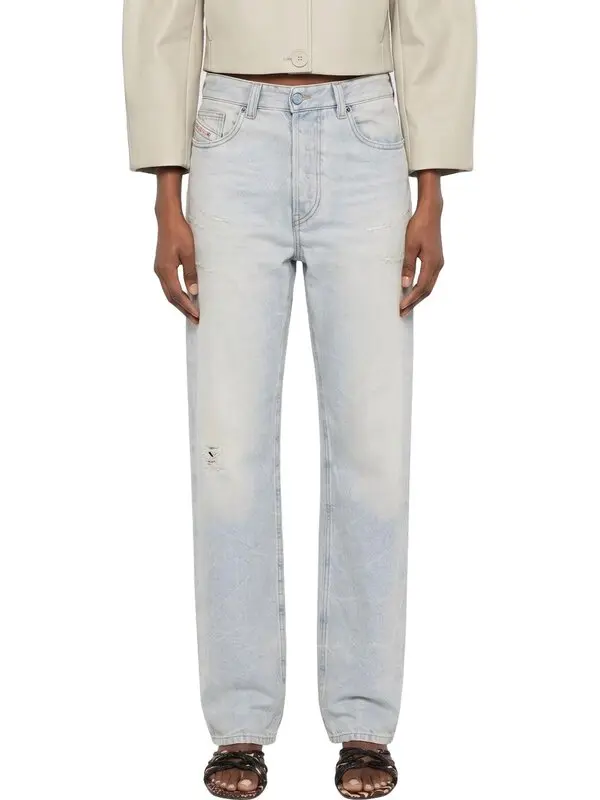 DIESEL® D-ark Straight Cotton Denim Jeans - Blue