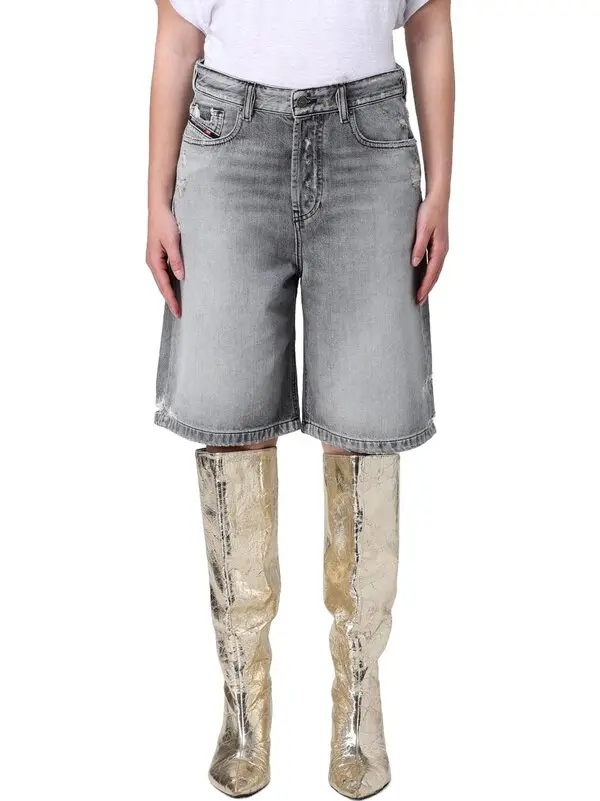 DIESEL® De-sire Cotton Denim Shorts - Grey