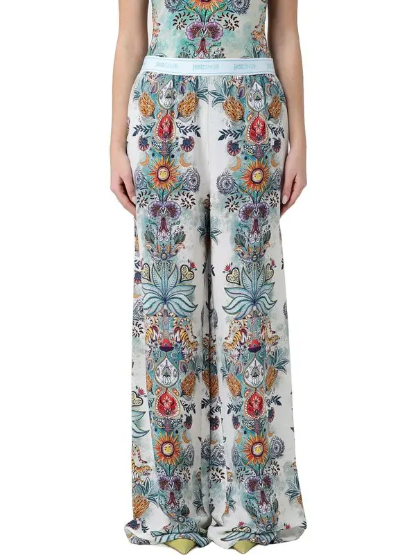 Just Cavalli Printed Palazzo Trousers - Brown