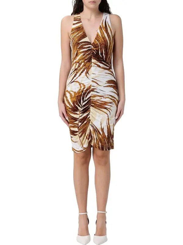 Just Cavalli Printed Jersey Mini Dress - Brown