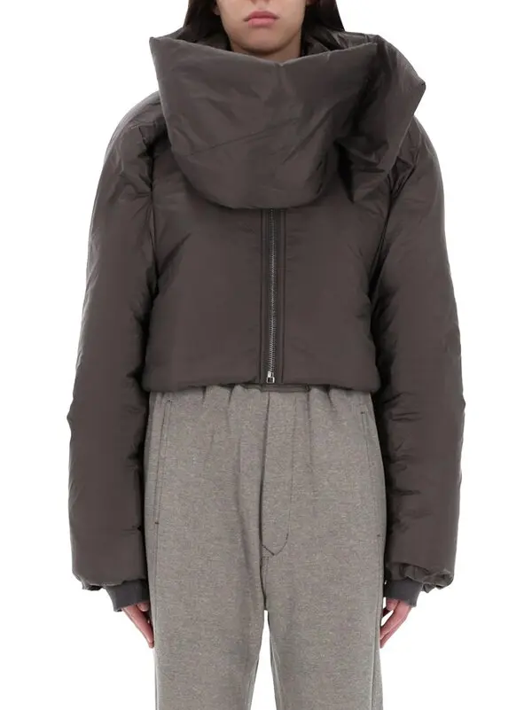 Rick Owens Cropped Puffer Jacket - Brown