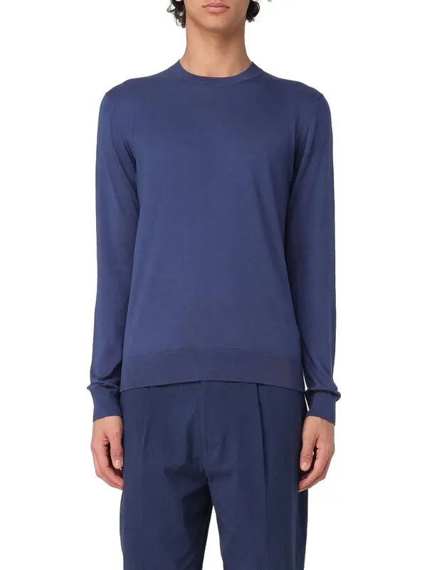 PAOLO PECORA Silk And Cotton Blend Crewneck Sweater - Blue 1