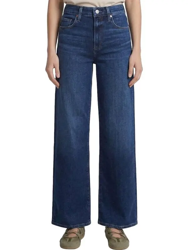 Paige Wide Leg Jeans In Cotton Denim - Blue